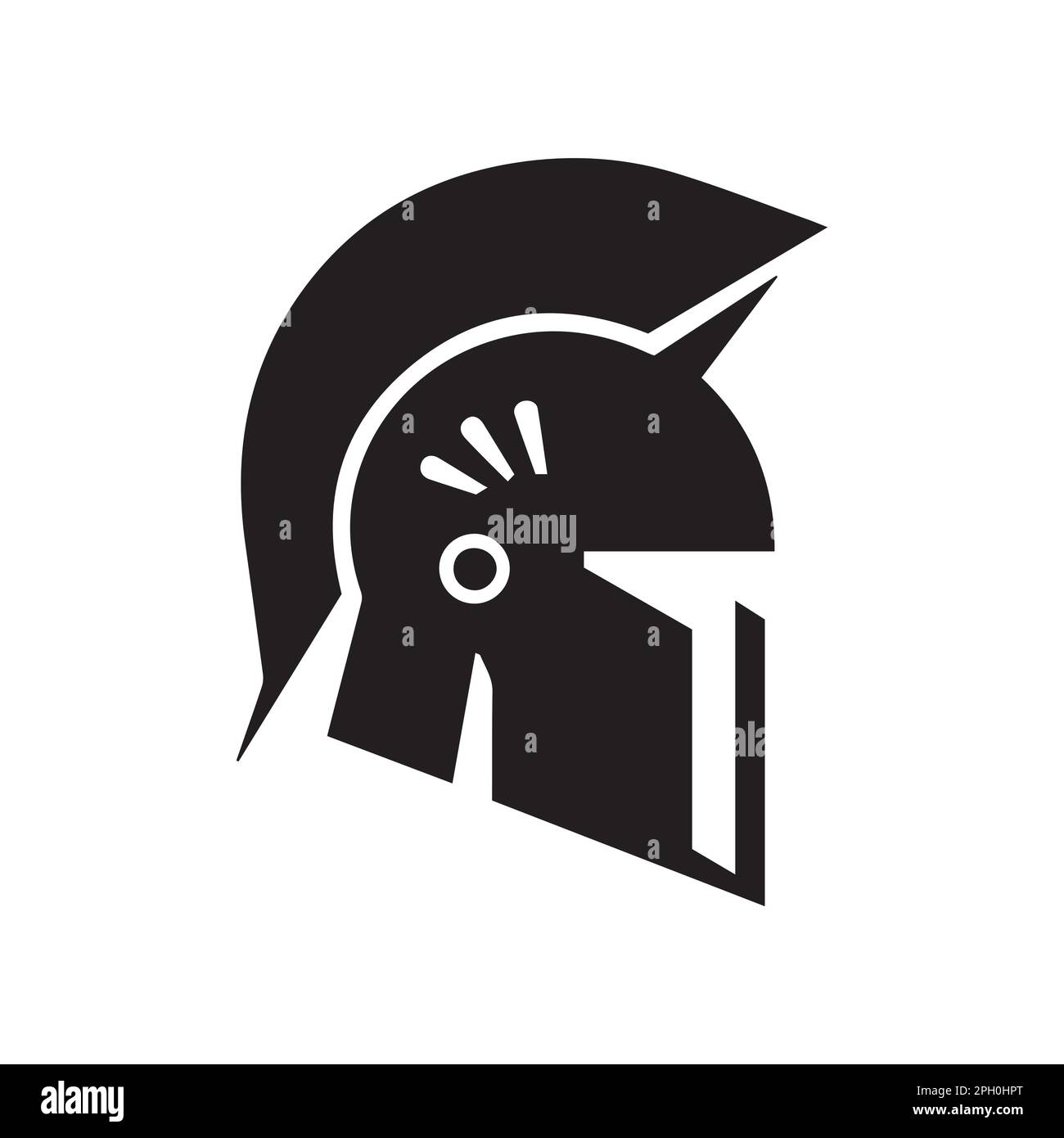 Spartan helmet vector art icon. Symbol of strong armor. Gladiator head ...