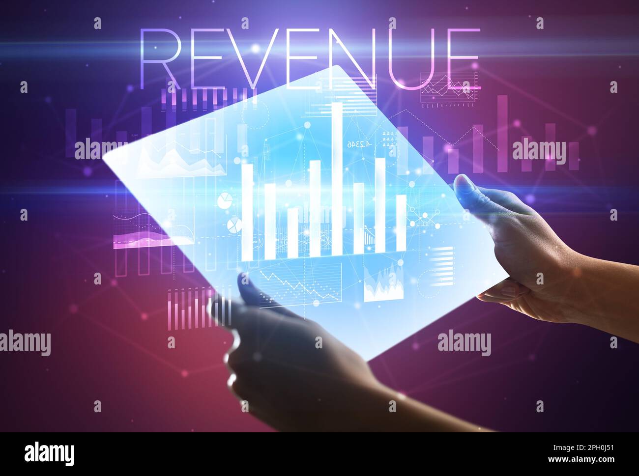 Hand holding futuristic, business concept Stock Photo - Alamy