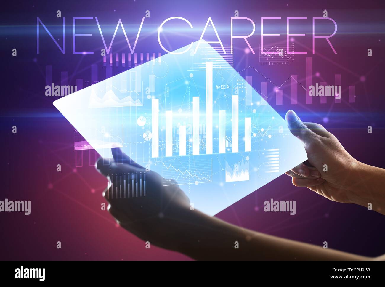 Hand holding futuristic, business concept Stock Photo - Alamy