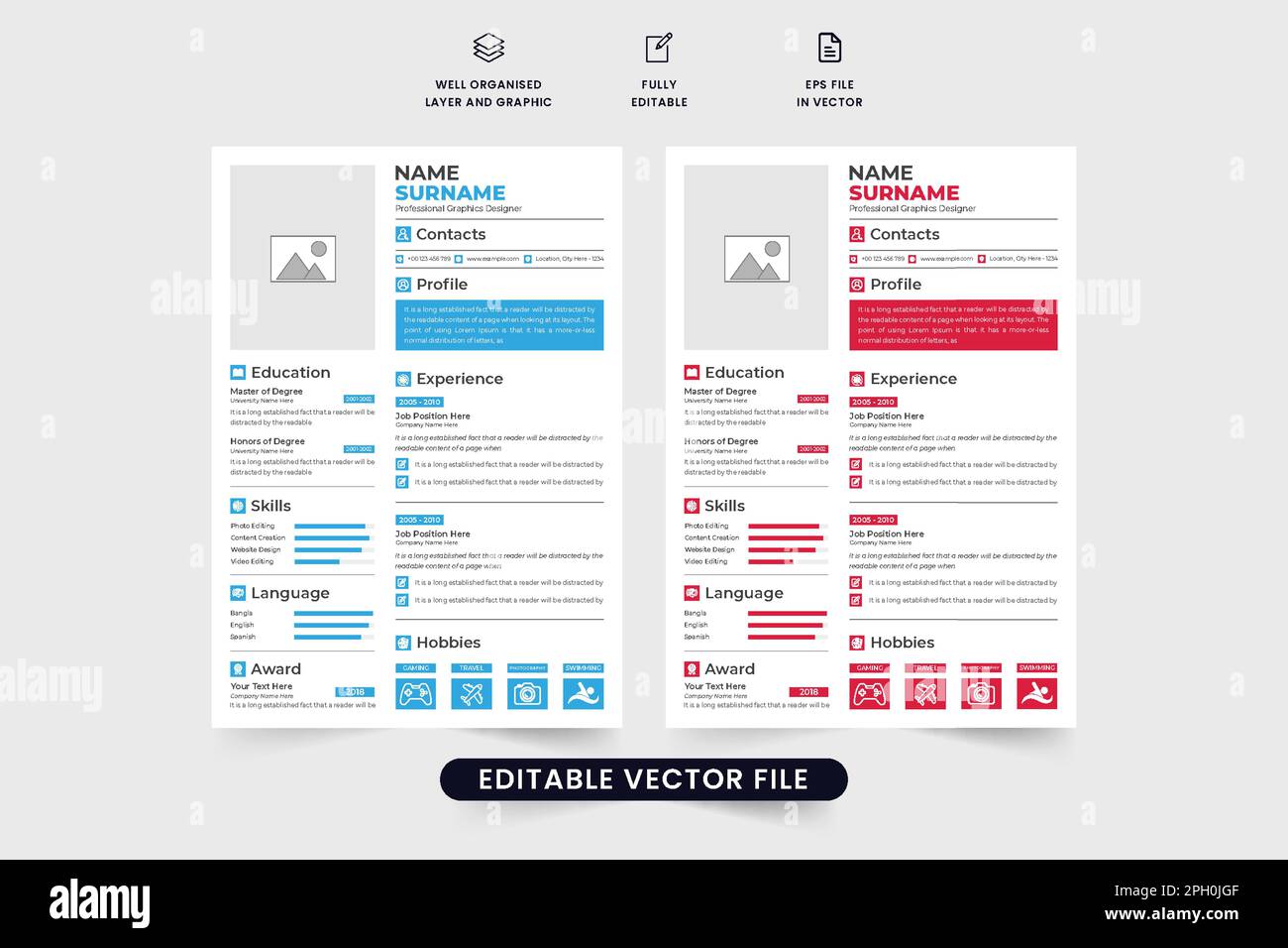 Professional job application and CV attachment template vector with ...