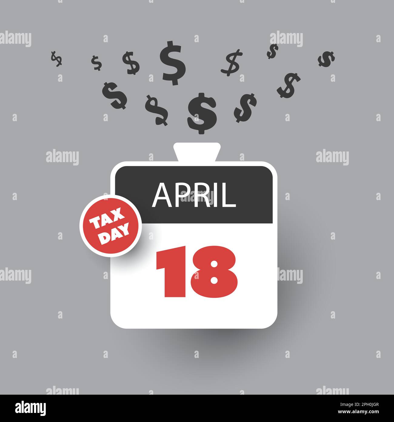 USA Tax Day Reminder Concept - Calendar Design Template 2017 Stock ...