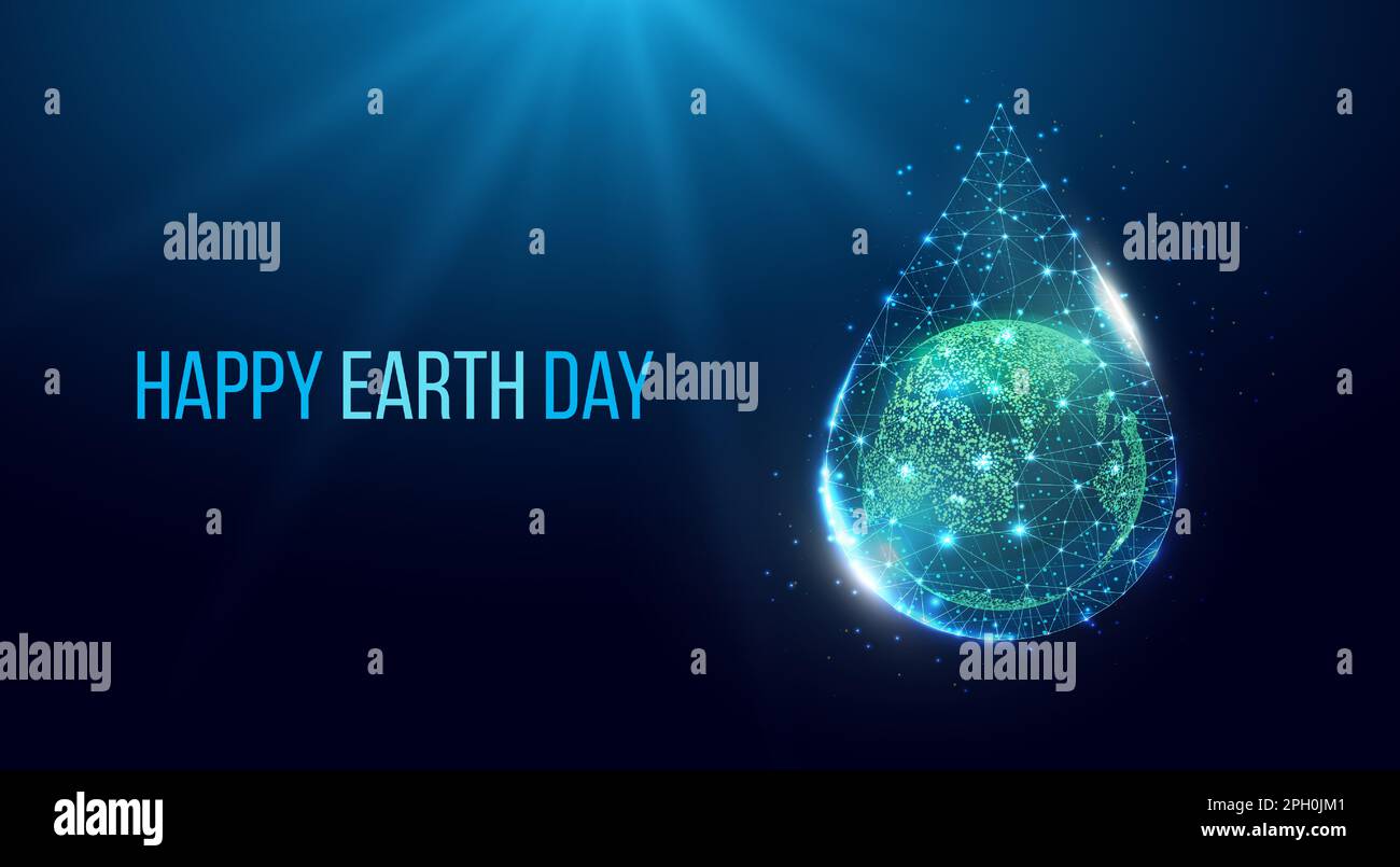 Happy Earth Day concept. Two human hands are holds Planet Earth in ...