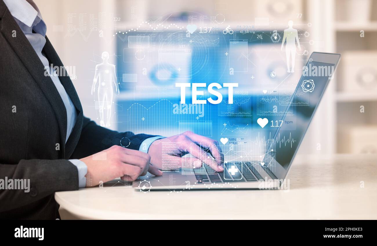 Doctor working a health check Stock Photo - Alamy