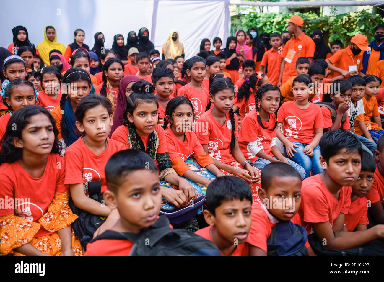 Underprivileged children attend classes at the Obhizatrik School in ...