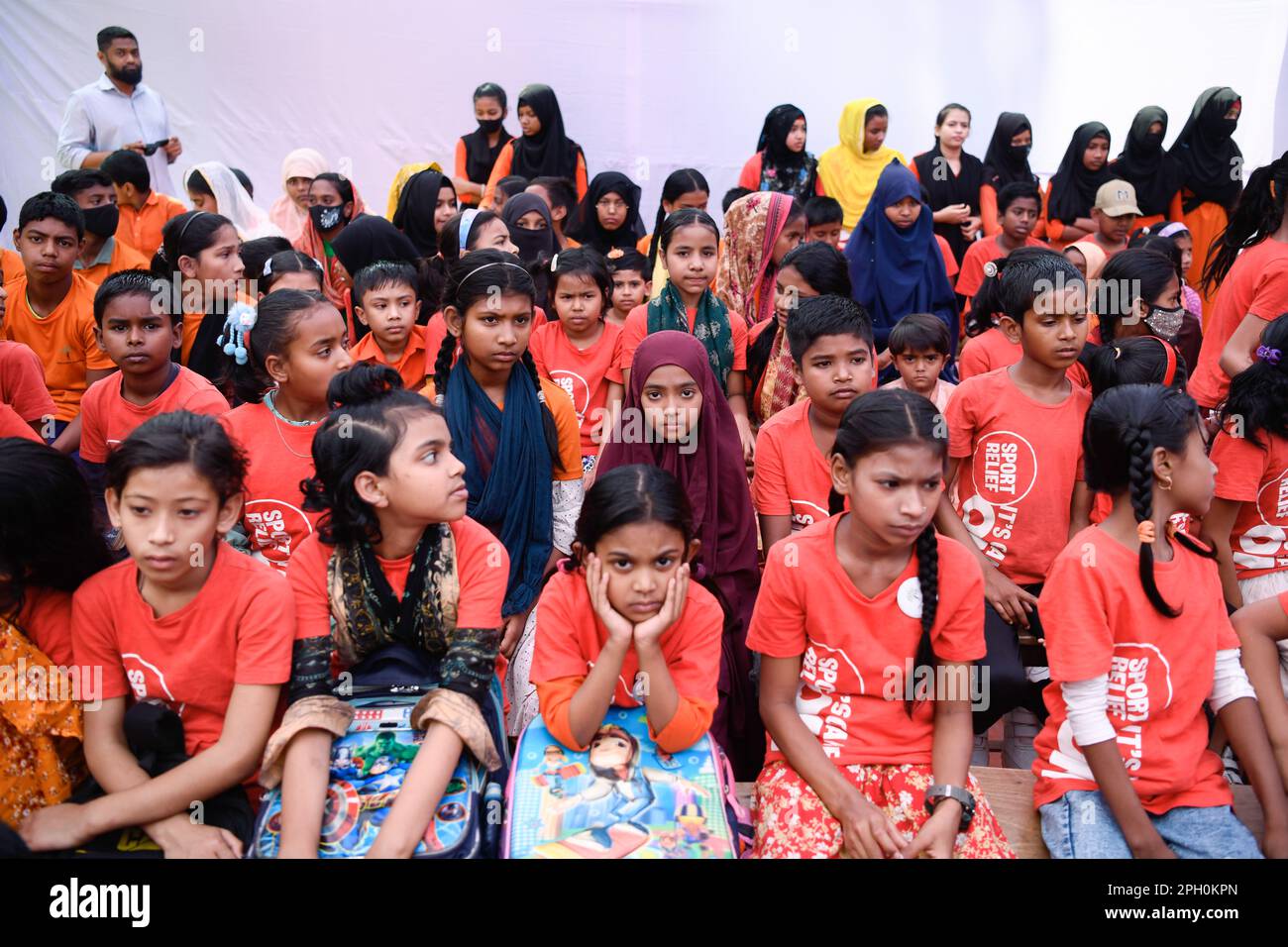 Underprivileged children attend classes at the Obhizatrik School in ...