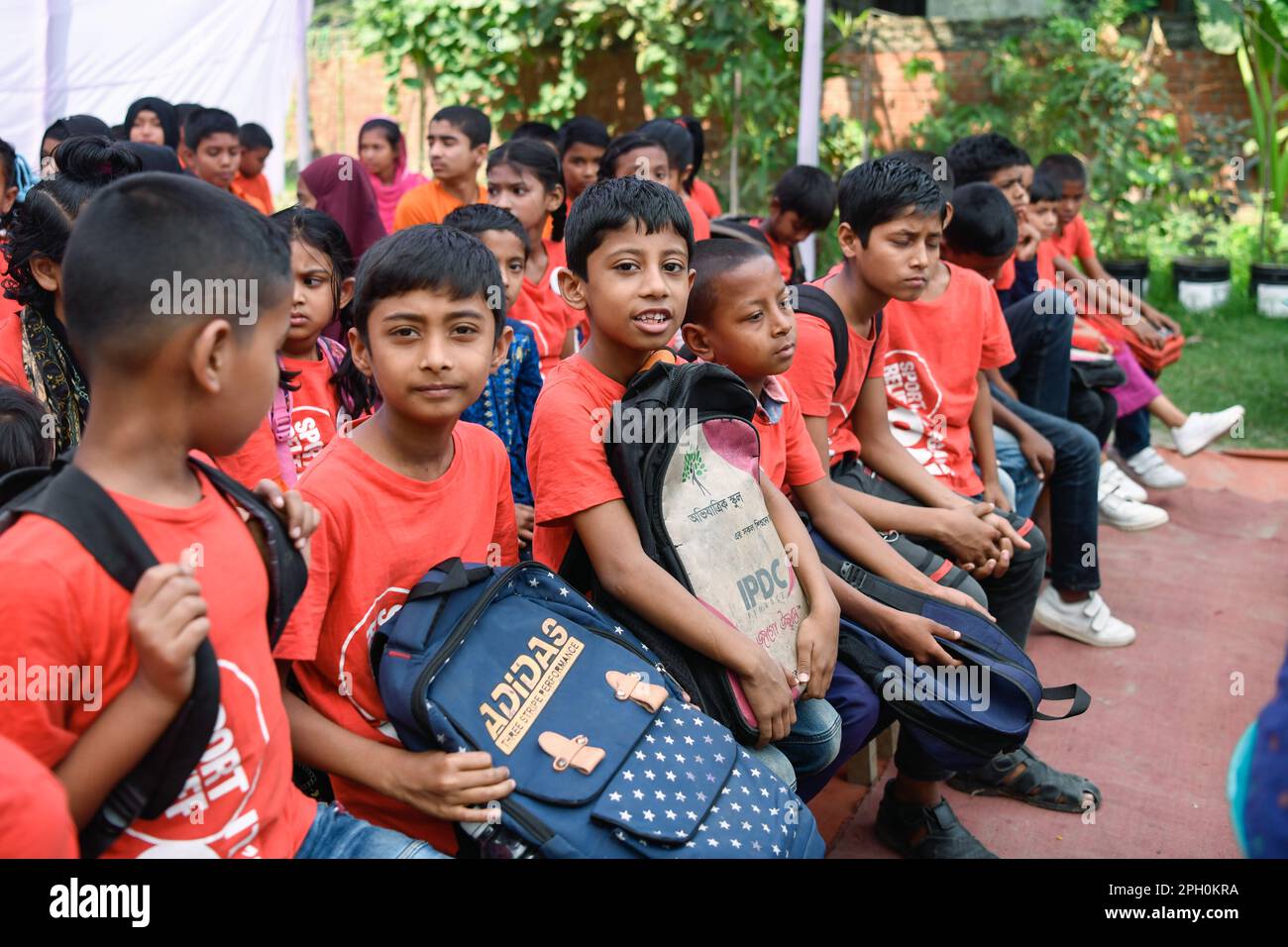 Underprivileged children attend classes at the Obhizatrik School in ...