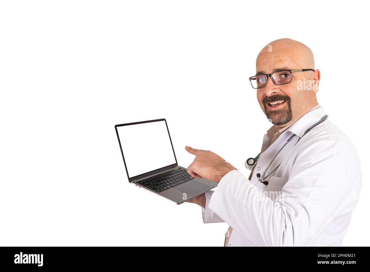 Smiling handsome man recommending Cut Out Stock Images & Pictures - Alamy