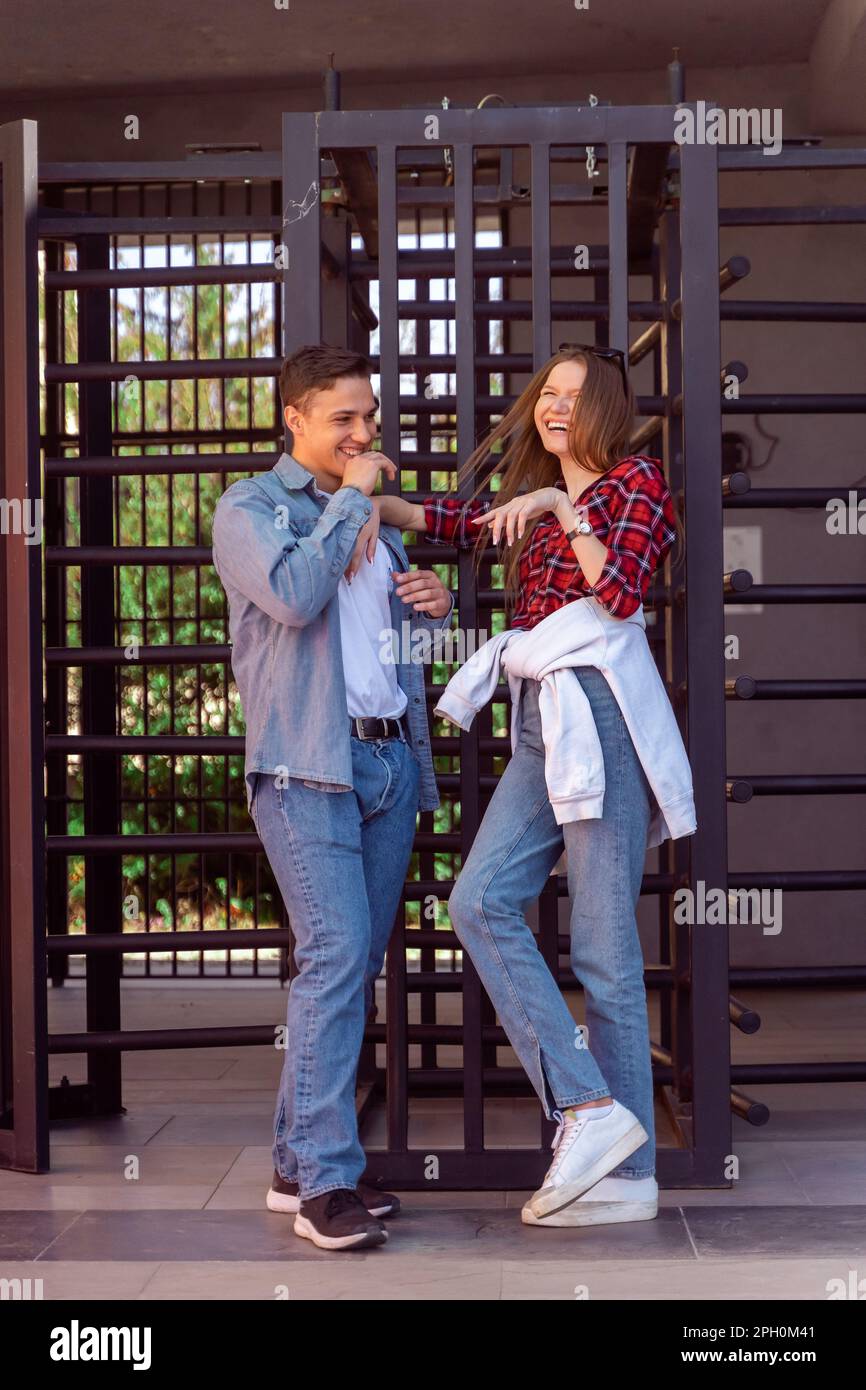Cute caucasian couple hanging hi-res stock photography and images - Alamy