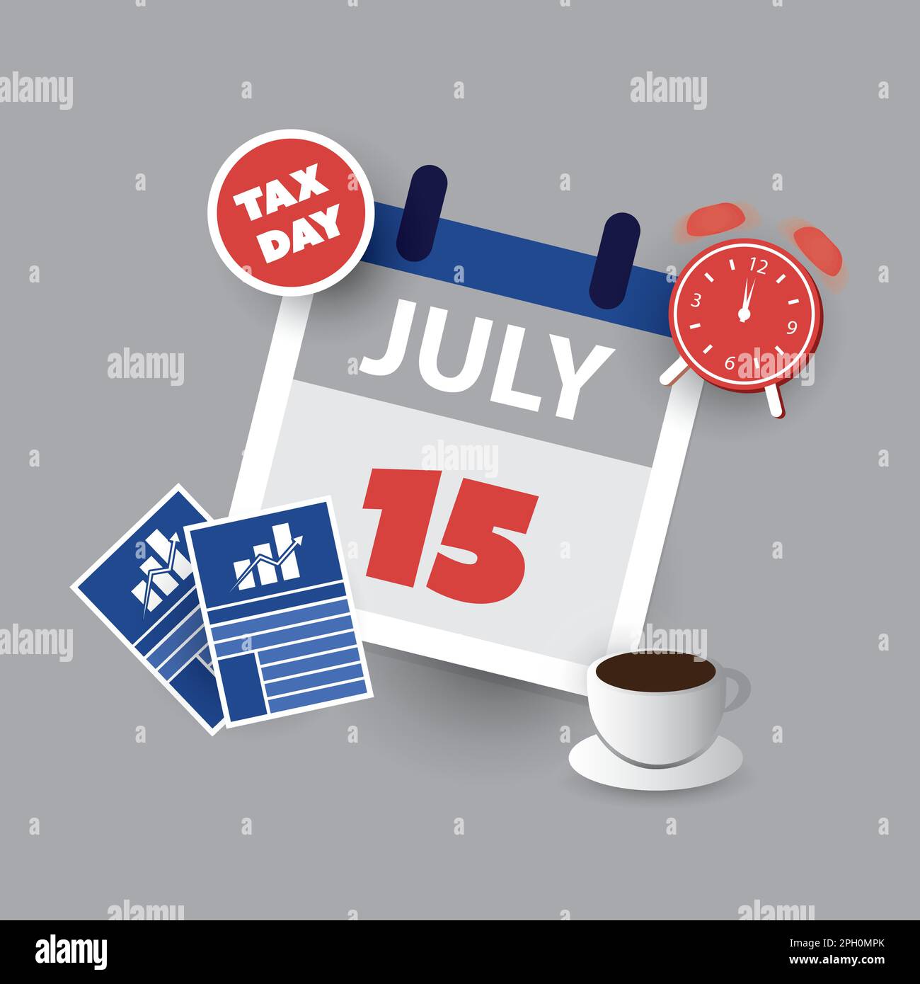 Tax Day Reminder Concept - Calendar Design Template - USA Tax Deadline ...