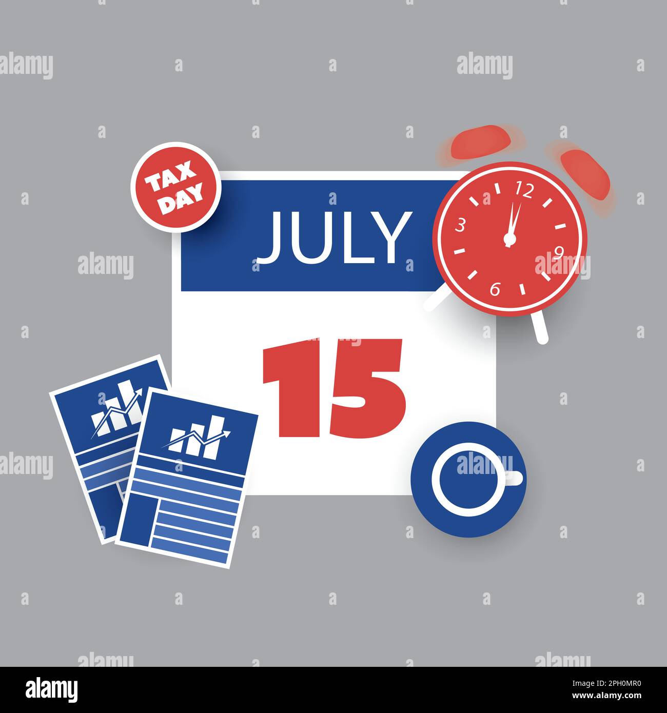 Tax Day Reminder Concept - Calendar Design Template - USA Tax Deadline ...