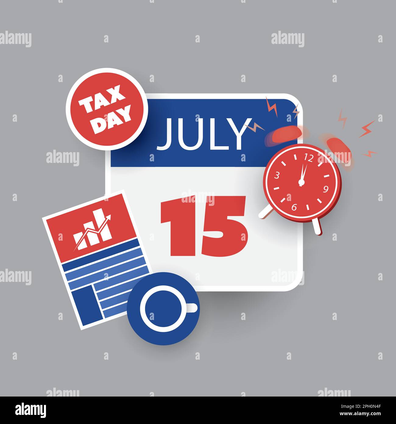 Tax Day Reminder Concept - Calendar Design Template - USA Tax Deadline ...