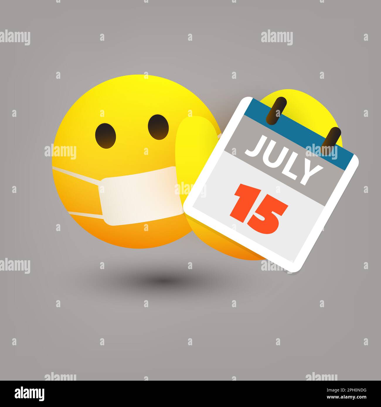 Tax Day Reminder Concept with Emoticon - Calendar Design Template - USA ...