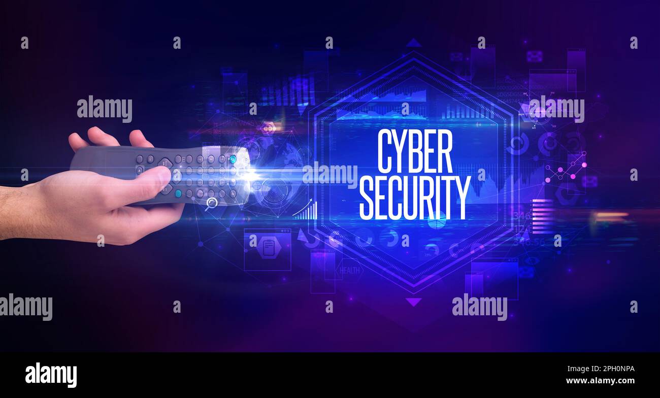 hand holding wireless peripheral, cyber security concept Stock Photo ...