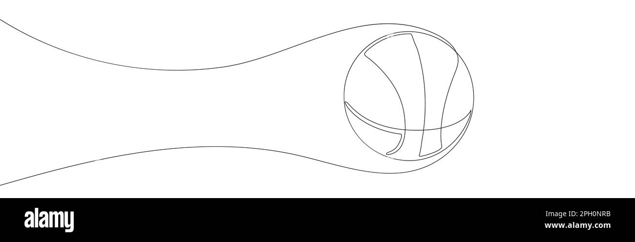 Basketball one line art. Continuous line drawing of ball Stock Vector ...