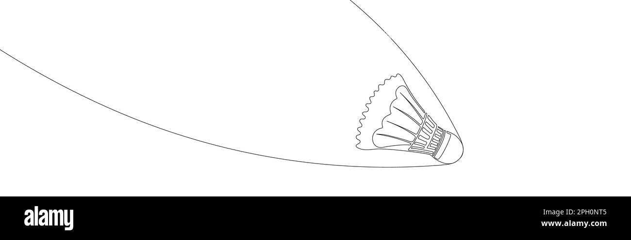 Badminton shuttlecock. One line art. Playing badminton. Sports ...