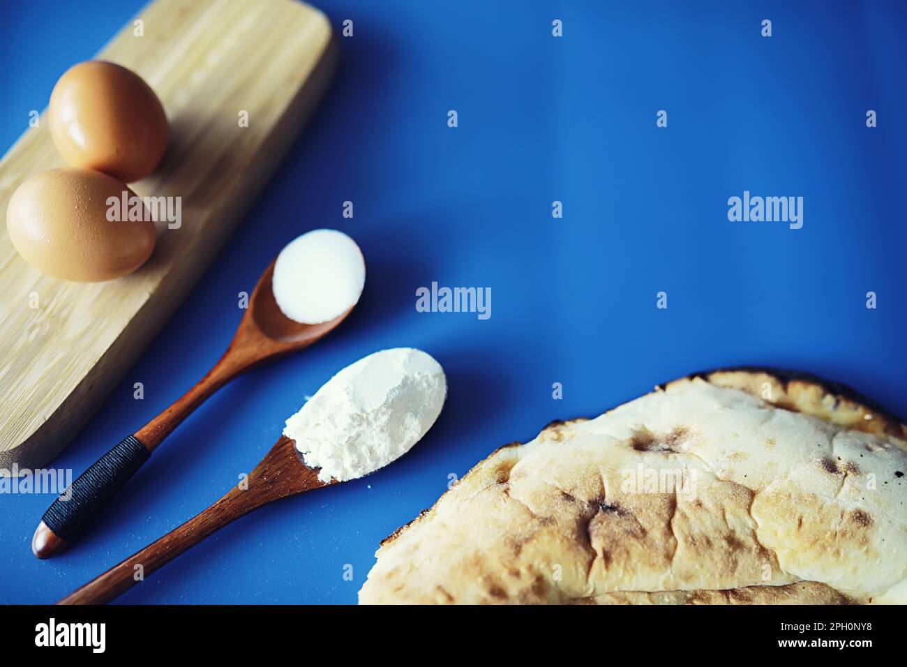 Lavash from whole grain durum flour. Handmade fresh pastries. Flour ...