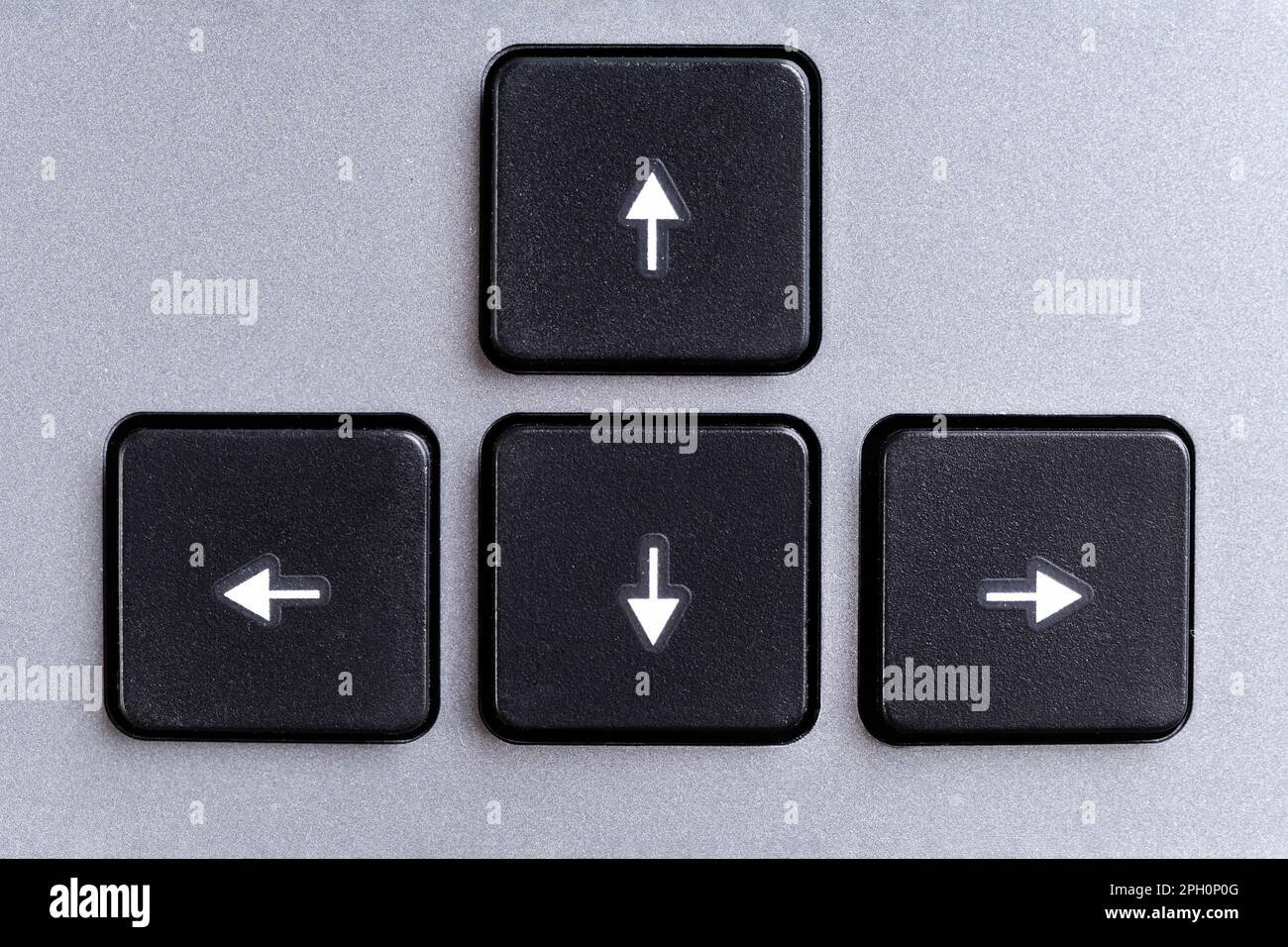 Cursor Keys Left Right Top Down Direction Keys Or Navigation Arrow Keys On Gray Computer