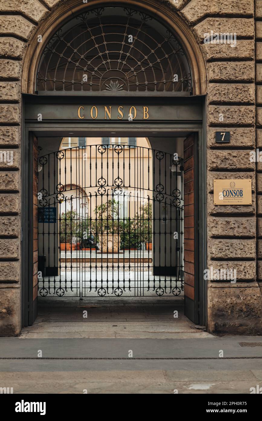 Milano, Italy - March 2023: Consob, Italian Securities and Exchange ...