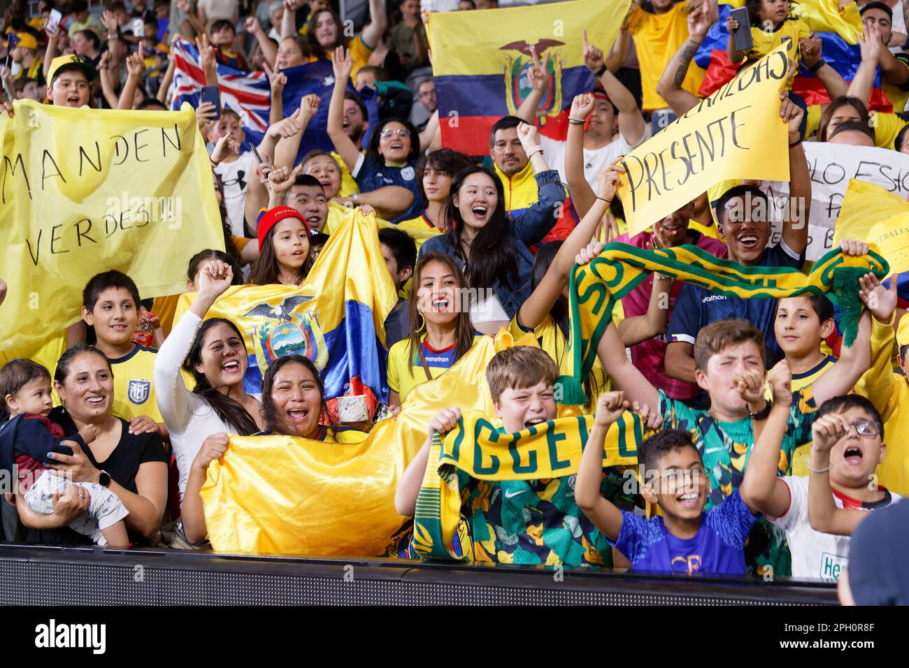 Ecuador fans show their support during the match between Australian ...