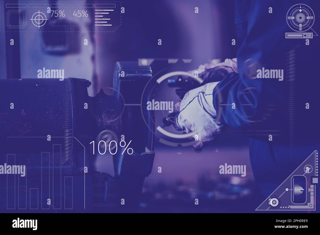 Digital display of various industrial measurements. Hologram ...