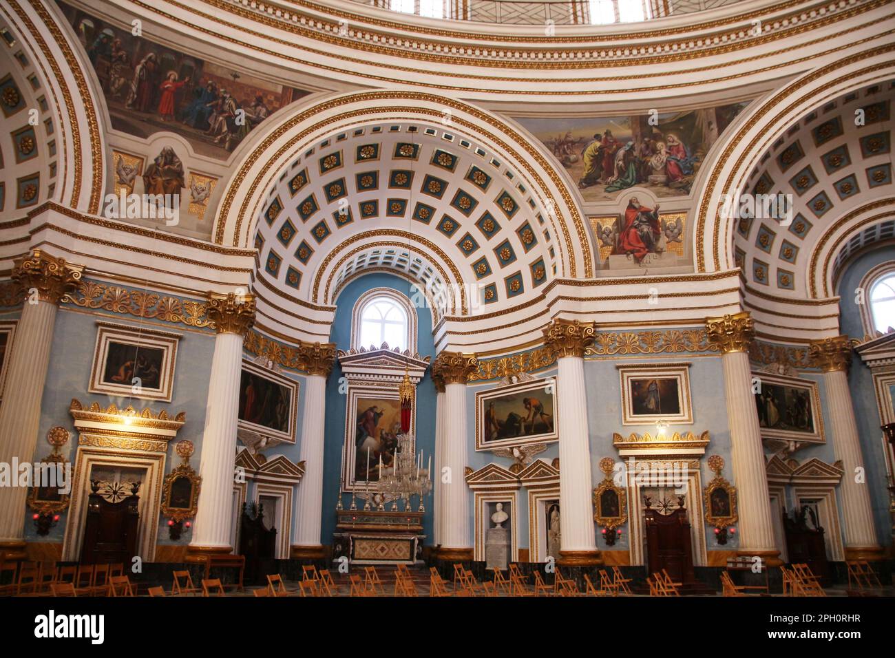 Interior view of the Rotunda of Mosta, Malta Stock Photo - Alamy