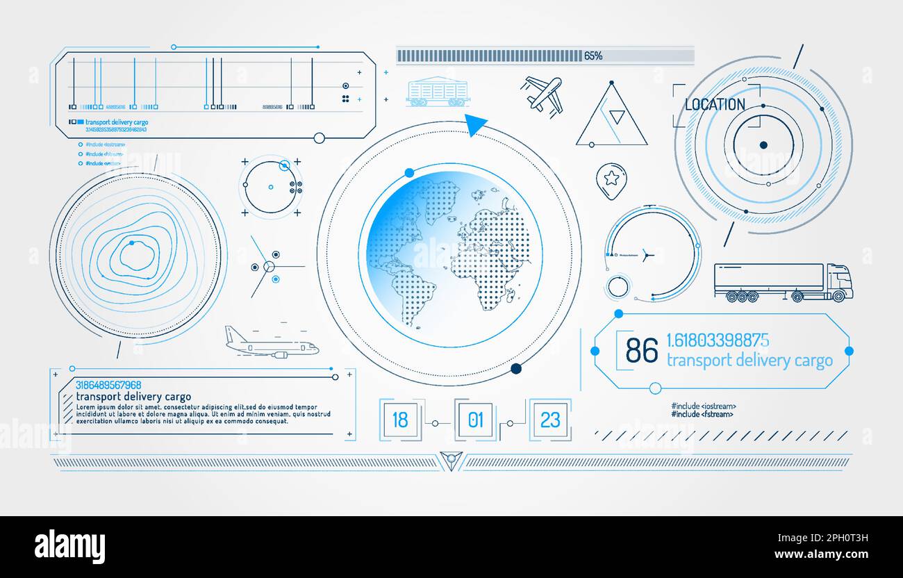 Set of infographic elements about geolocation and transportation ...