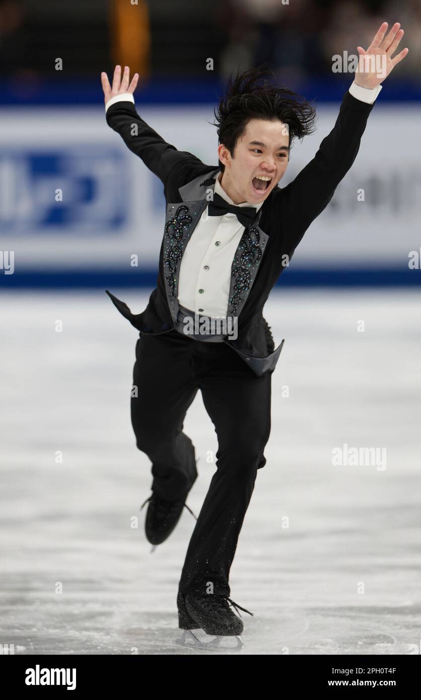 kazuki Tomono performs during men's free skating (FS) of World Figure ...