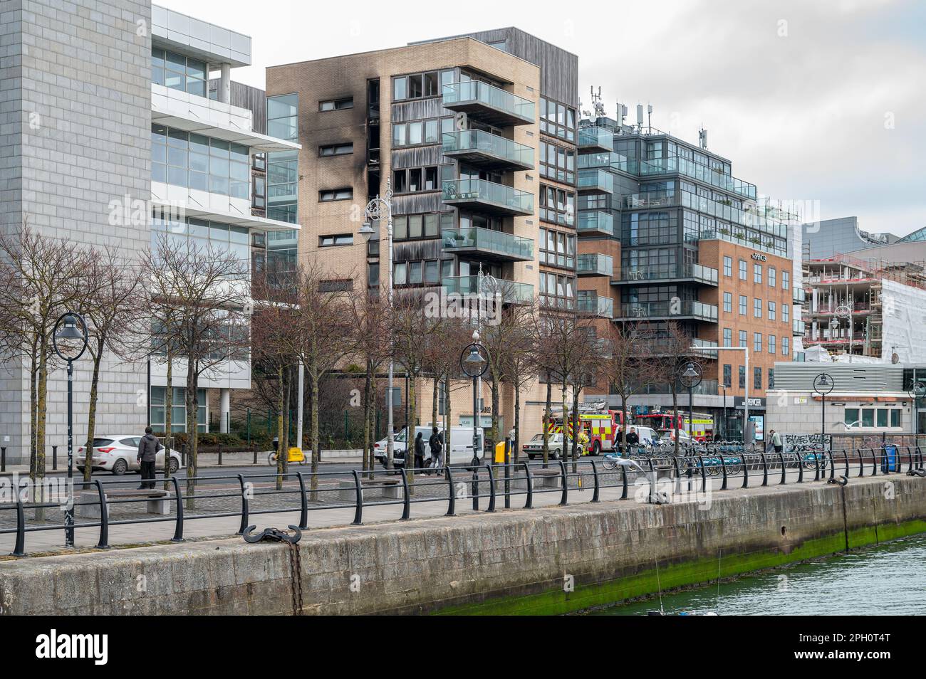 Apartment block on the North Quay Wall following an overnight fire ...