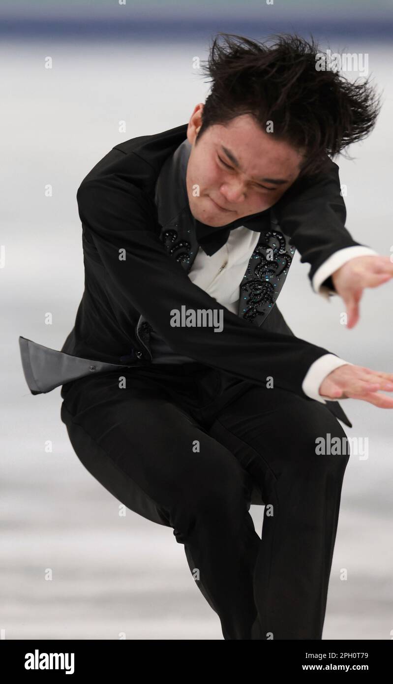 kazuki Tomono performs during men's free skating (FS) of World Figure Skating Championships 2023 ...