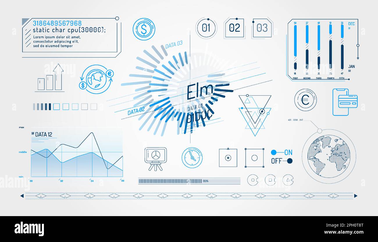 Set of infographic elements about currencies and exchange rates changes ...