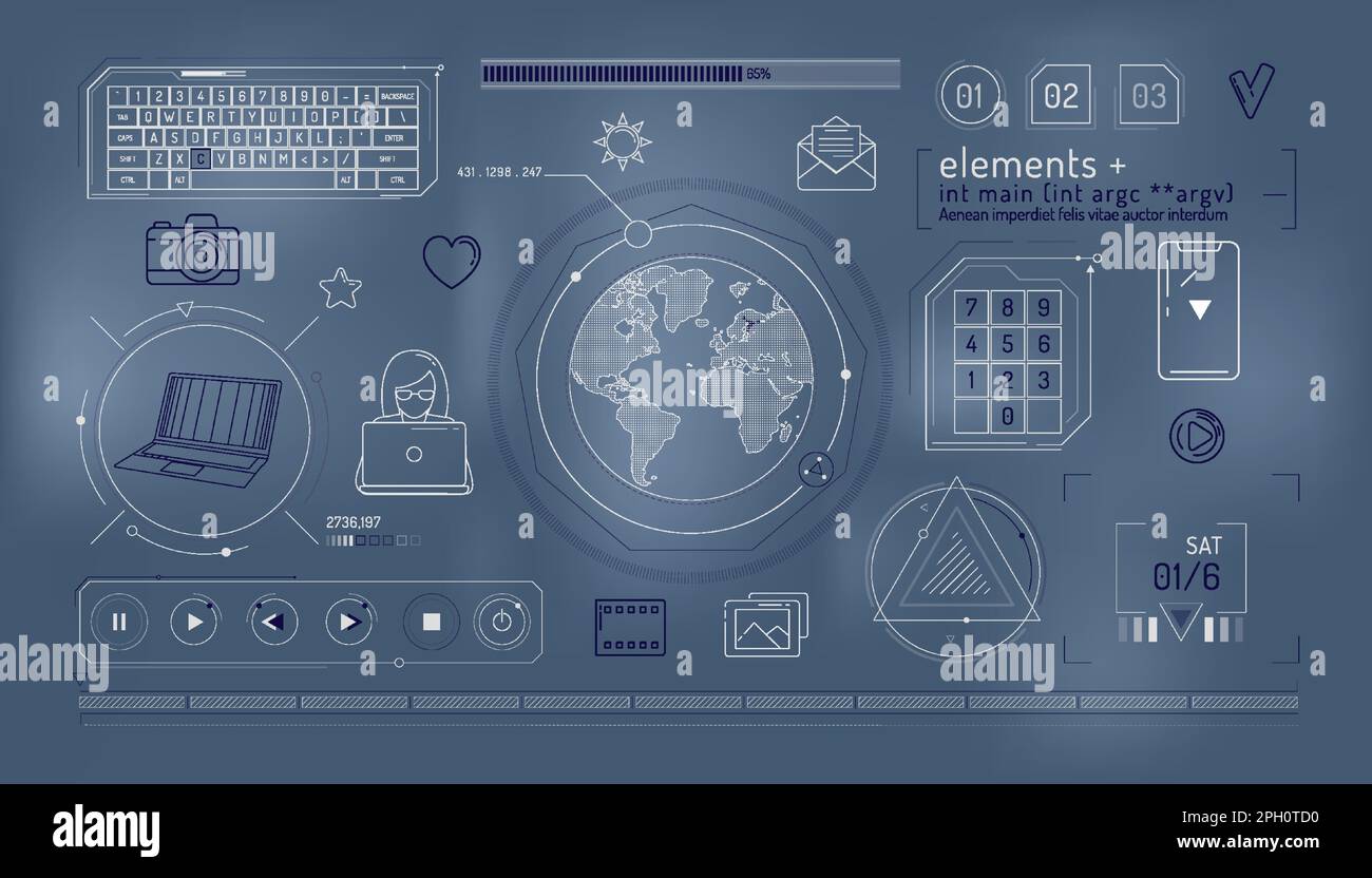 Set of infographic elements about internet communication and global ...