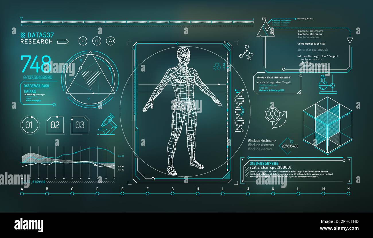Set of infographic elements about the study of the human genome Stock ...