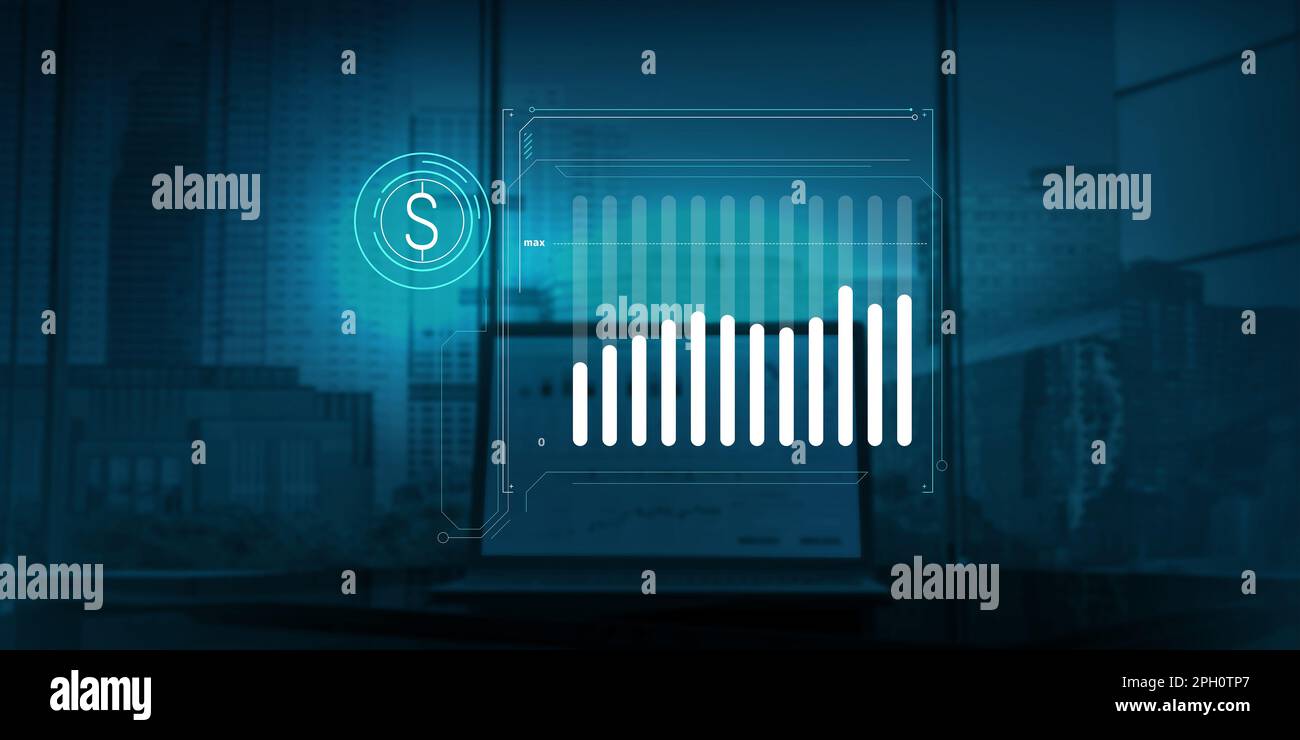 Simple abstract infographic about dollar price dynamics Stock Photo - Alamy