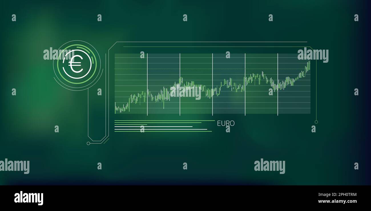 A simple infographic about the growth of the euro price Stock Photo - Alamy
