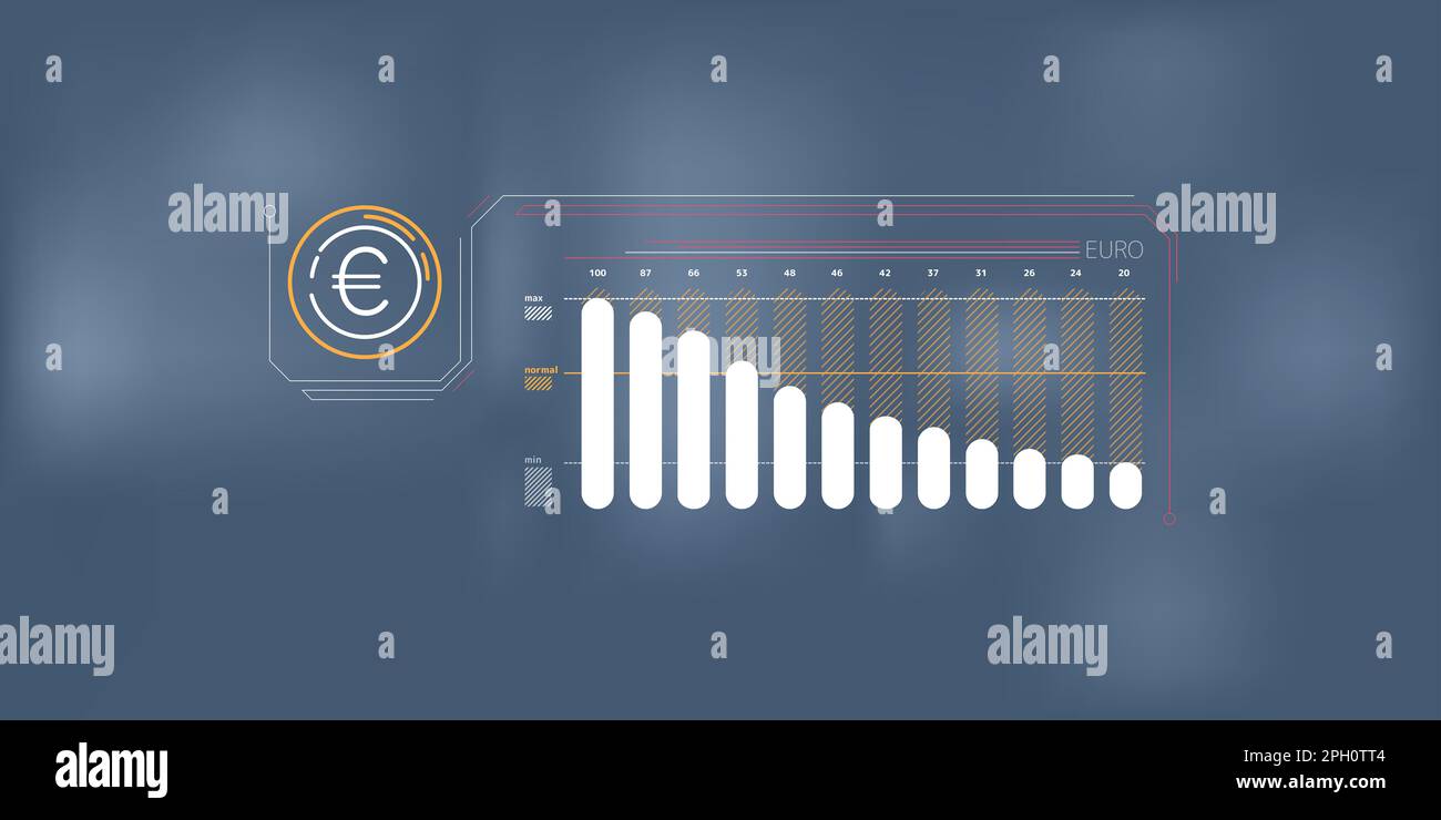 Simple infographic of falling euro exchange rate Stock Photo - Alamy