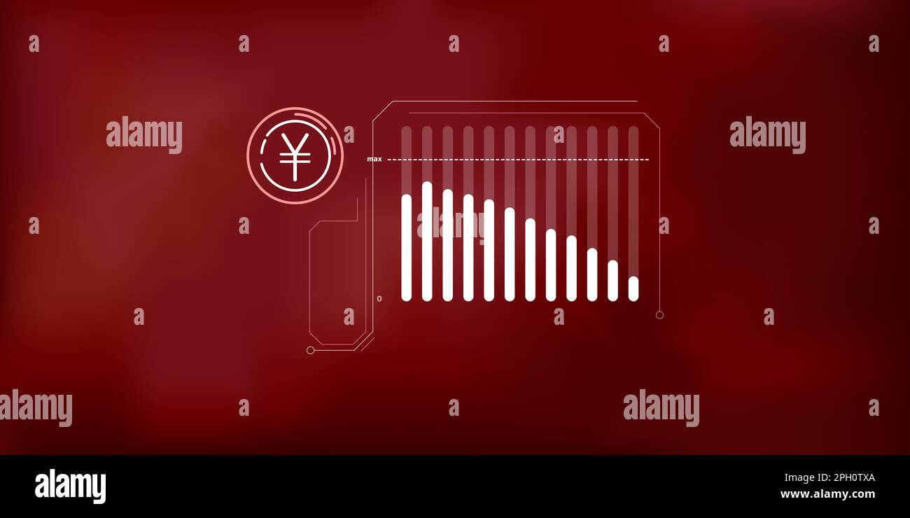 A simple infographic about the fall of the yen price Stock Photo - Alamy