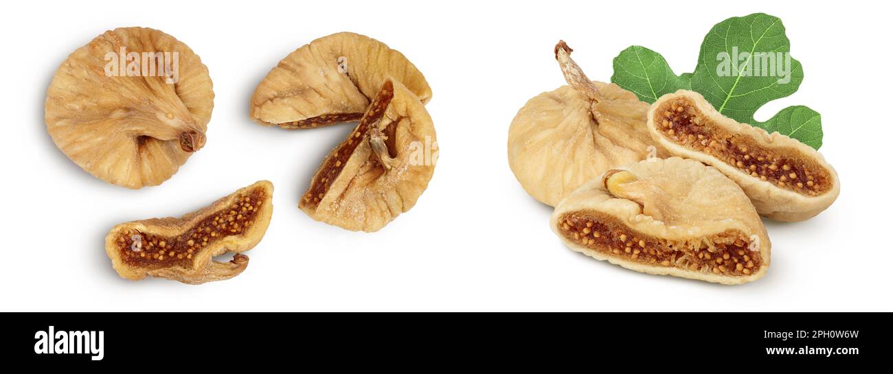 dried fig isolated on white background with full depth of field. Top ...