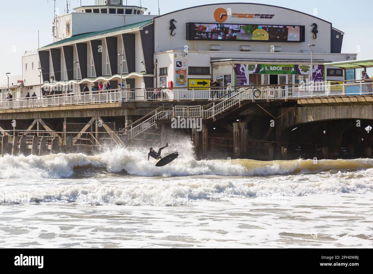 Bournemouth, Dorset UK. 25th March 2023. UK weather: windy with sunny ...