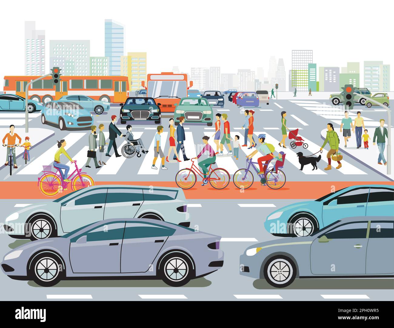 Traffic trucks cars on Stock Vector Images - Alamy