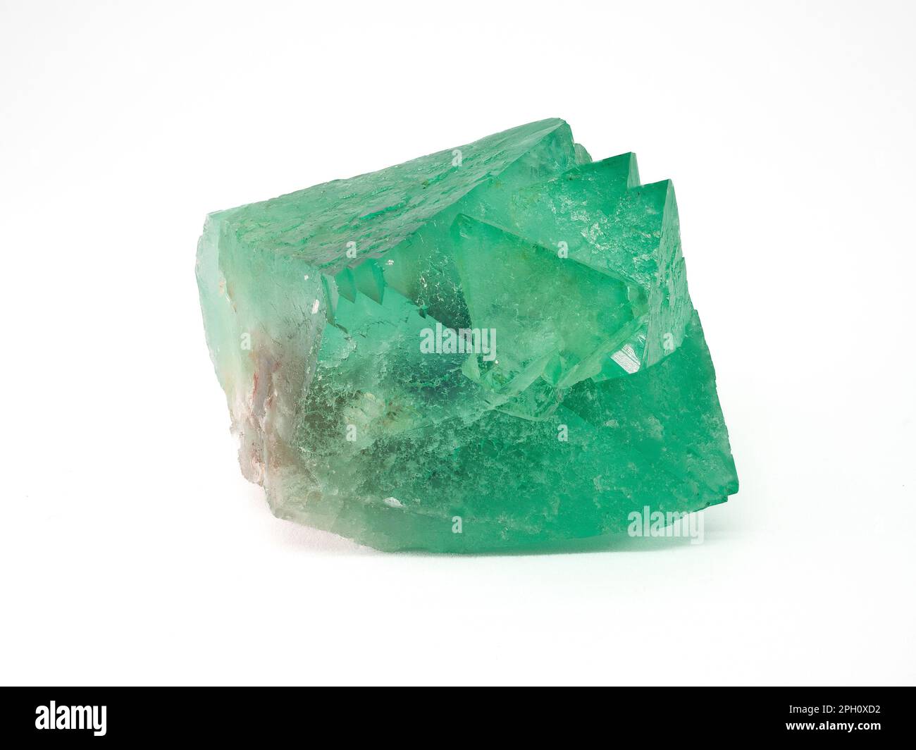 green calcite crystal mineral isolted with white background Stock Photo ...