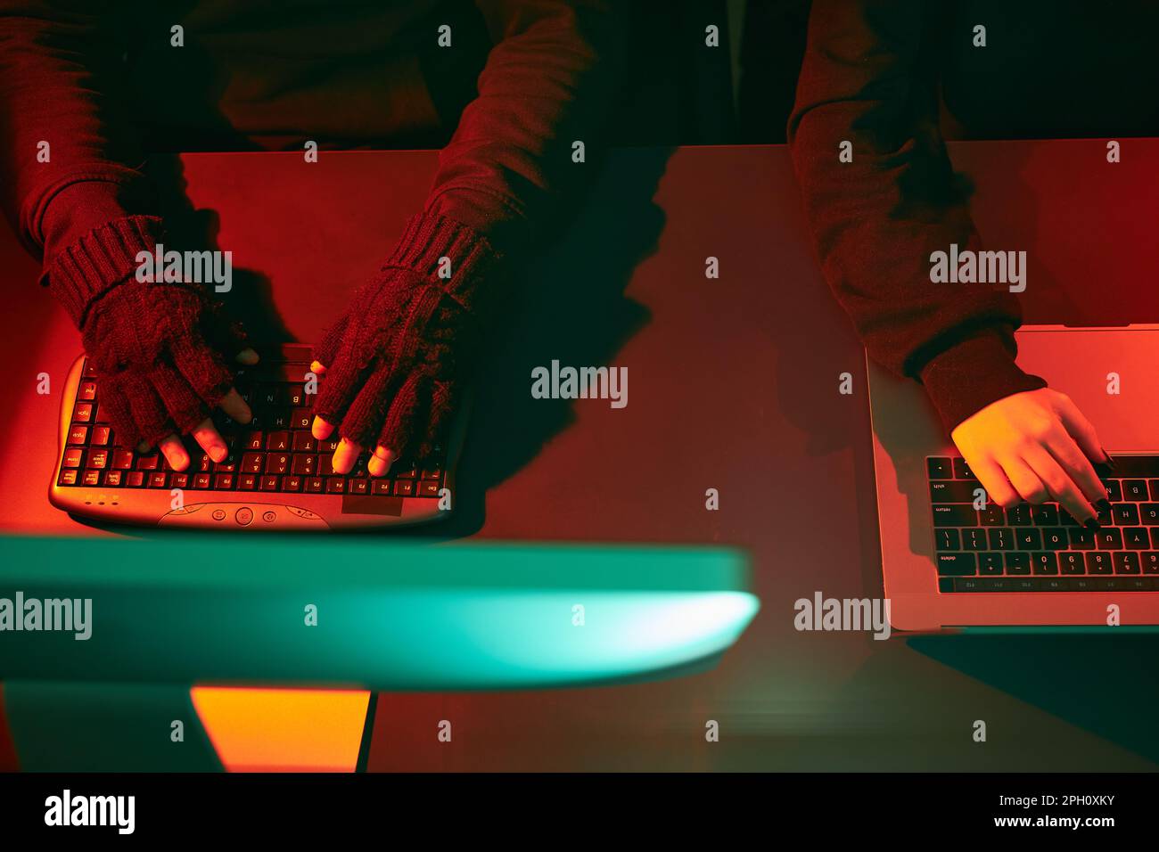 Anonymous People Using Computer And Programming To Break Code Cyber