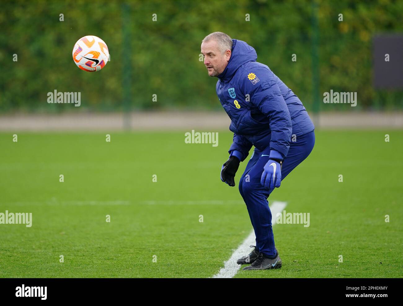 England's goalkeeping coach Martyn Margetson during a training session ...