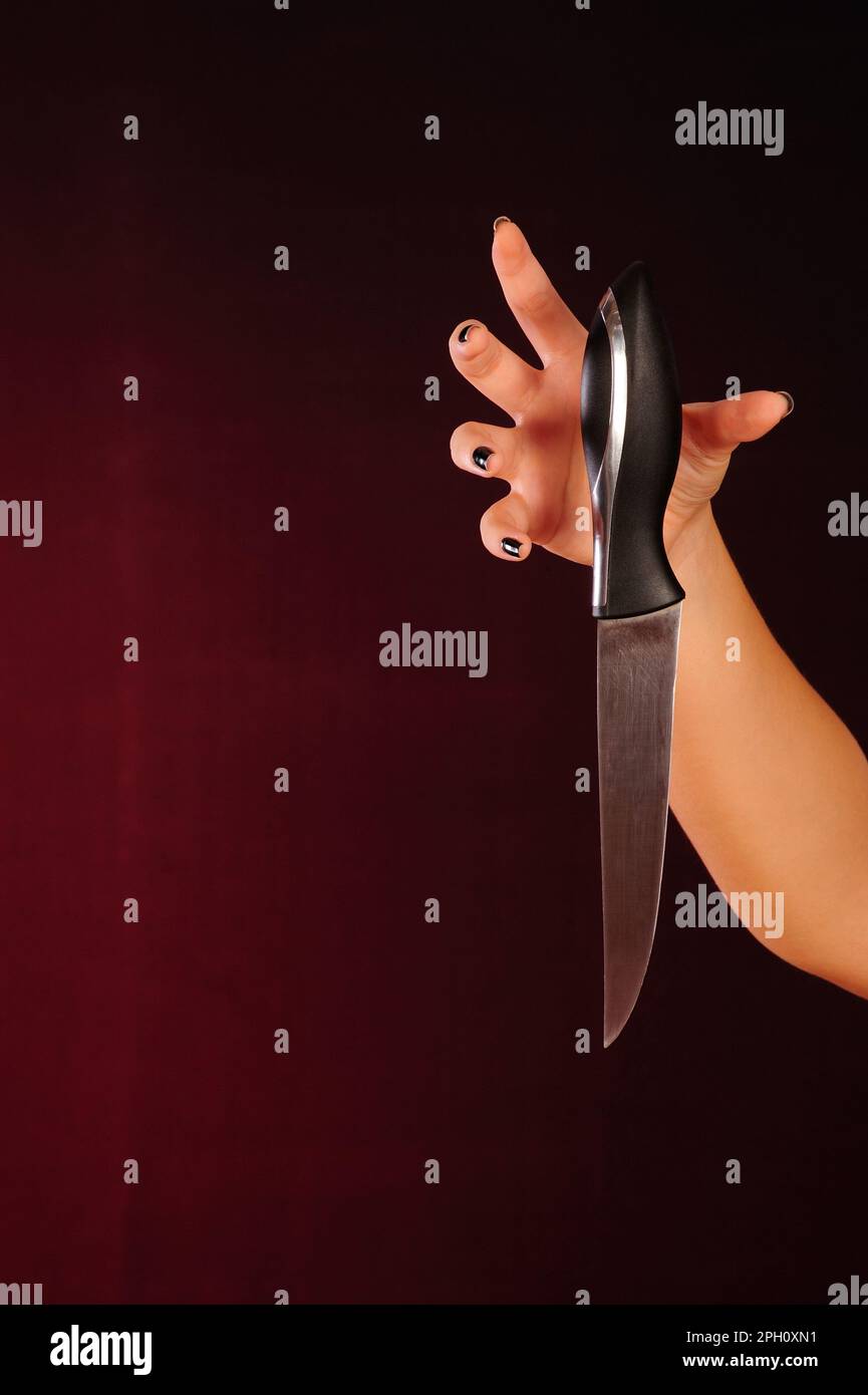 Womans hand knife violence hi-res stock photography and images - Alamy