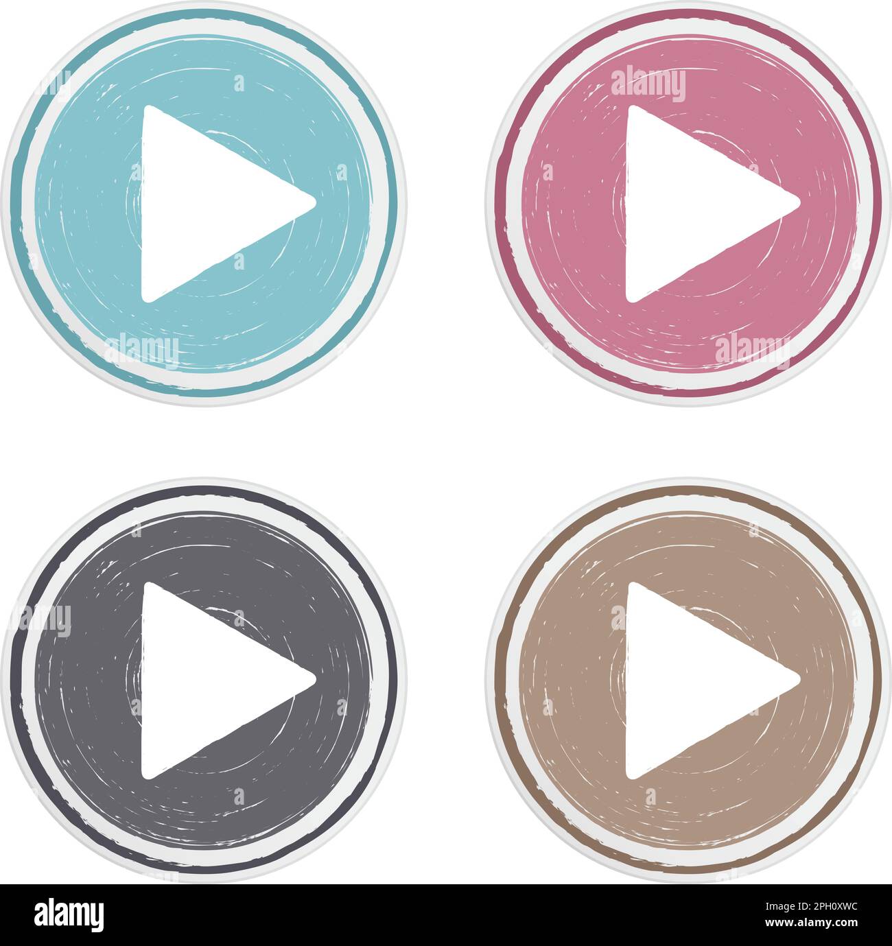 Hand drawn play buttons set, vector eps10 illustration Stock Vector ...