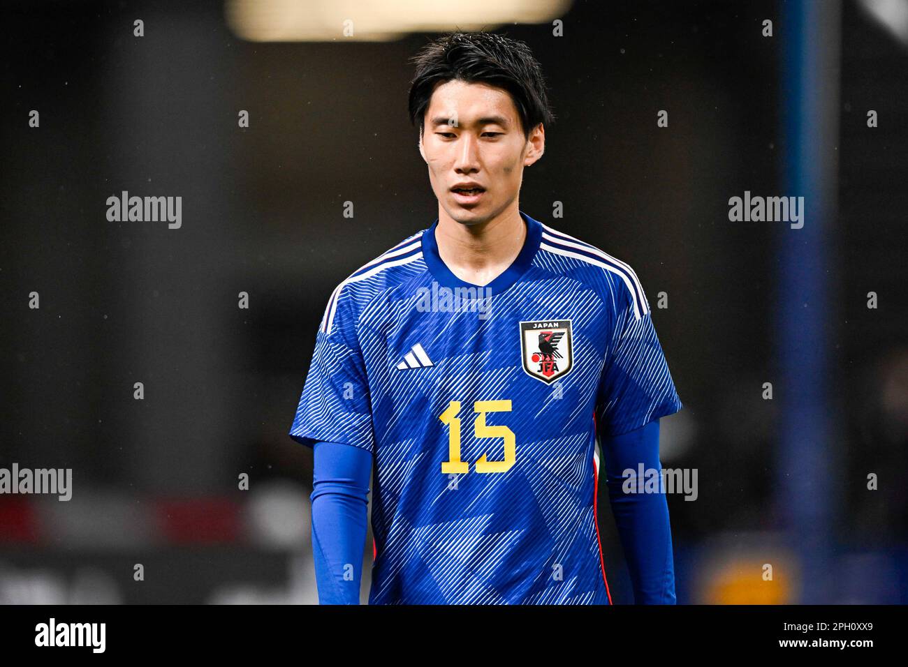 TOKYO, JAPAN - MARCH 24: Daichi Kamada of Japan looks on during the ...