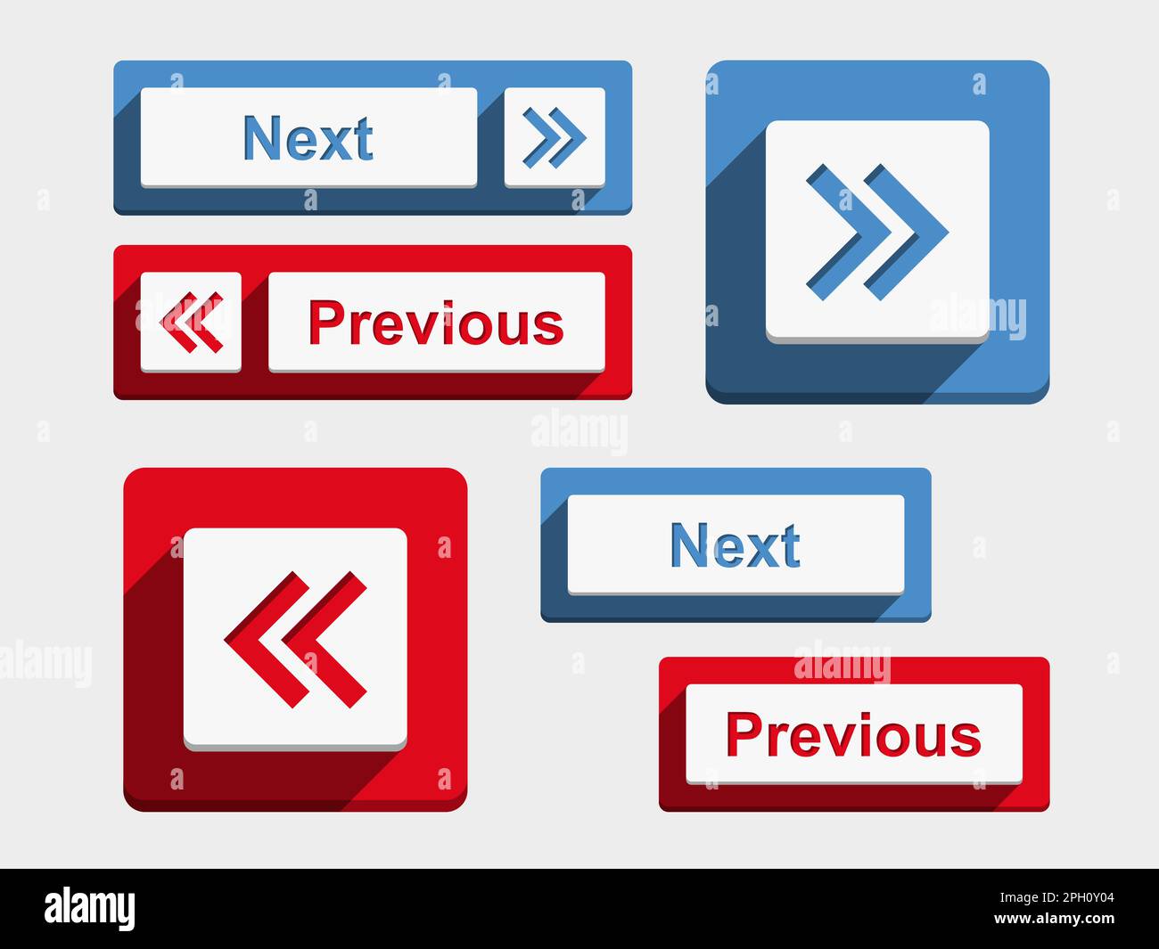 Next and previous buttons, flat design, vector eps10 illustration Stock ...