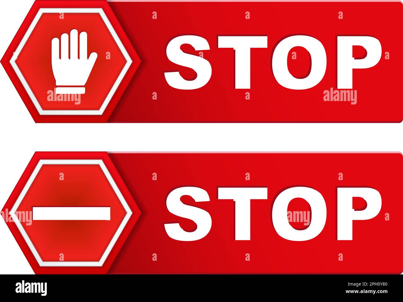 Two red stop signs, vector eps10 illustration Stock Vector Image & Art ...