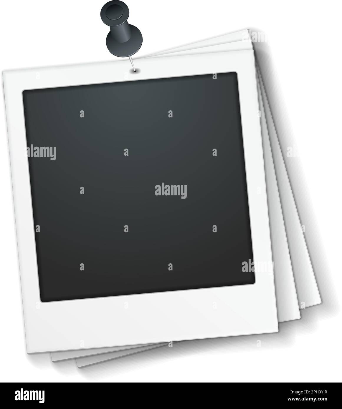 Blank photo frame with push pin, vector eps10 illustration Stock Vector ...