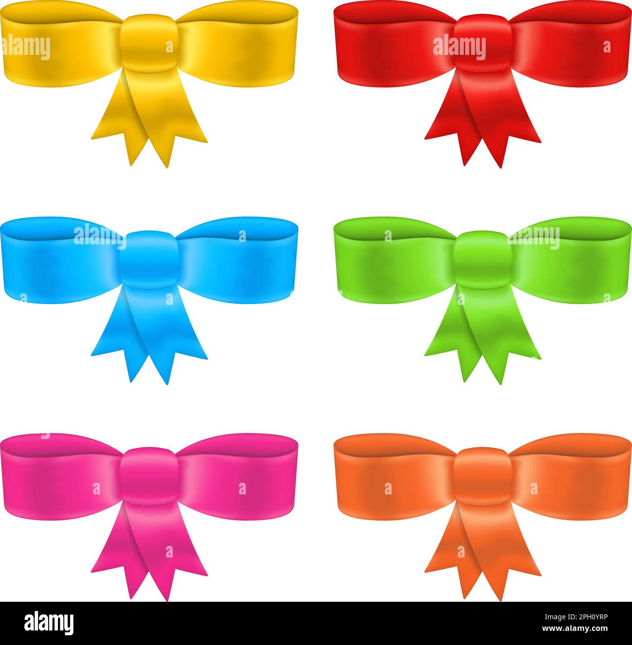 Set of colored bows on white background, vector eps10 illustration ...