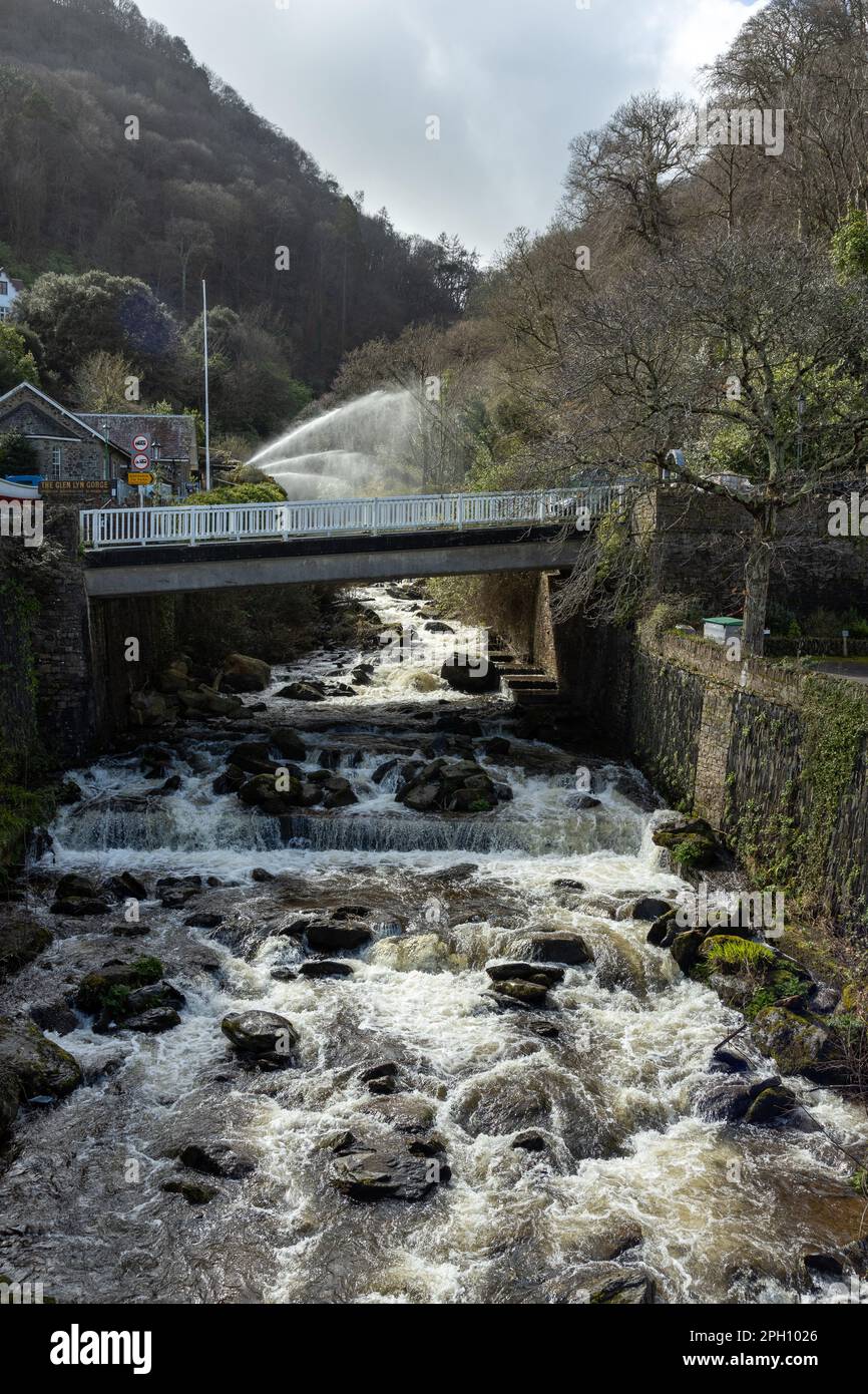 Popular seaside estuary village Lynmouth in North Devon Stock Photo - Alamy